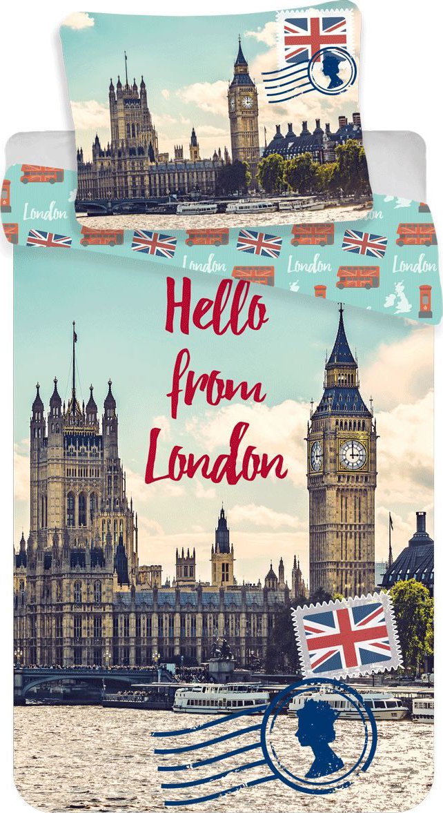 Jerry Fabrics London Hello 140 x 200, 70 x 90 cm zipový uzávěr - Zbozi.cz