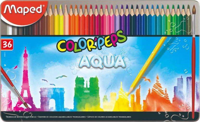 Maped Color'Peps Metal Box Aqua 36 barev + štětec - Zbozi.cz