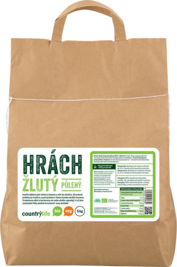 Country Life Bio Hrách žlutý půlený 5 kg od 420 Kč - Zbozi.cz