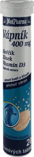 Medpharma Vápník 400 mg hořčík + zinek + vitamin D3 šumivé 20 tbl. od ...