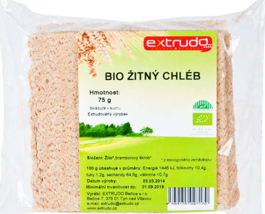 Extrudo Bio žitný chléb 75 g - Zbozi.cz