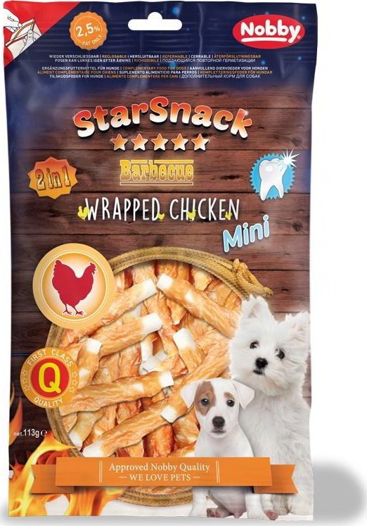 Nobby StarSnack Wrapped Mini Chicken 113 g od 107 Kč - Zbozi.cz