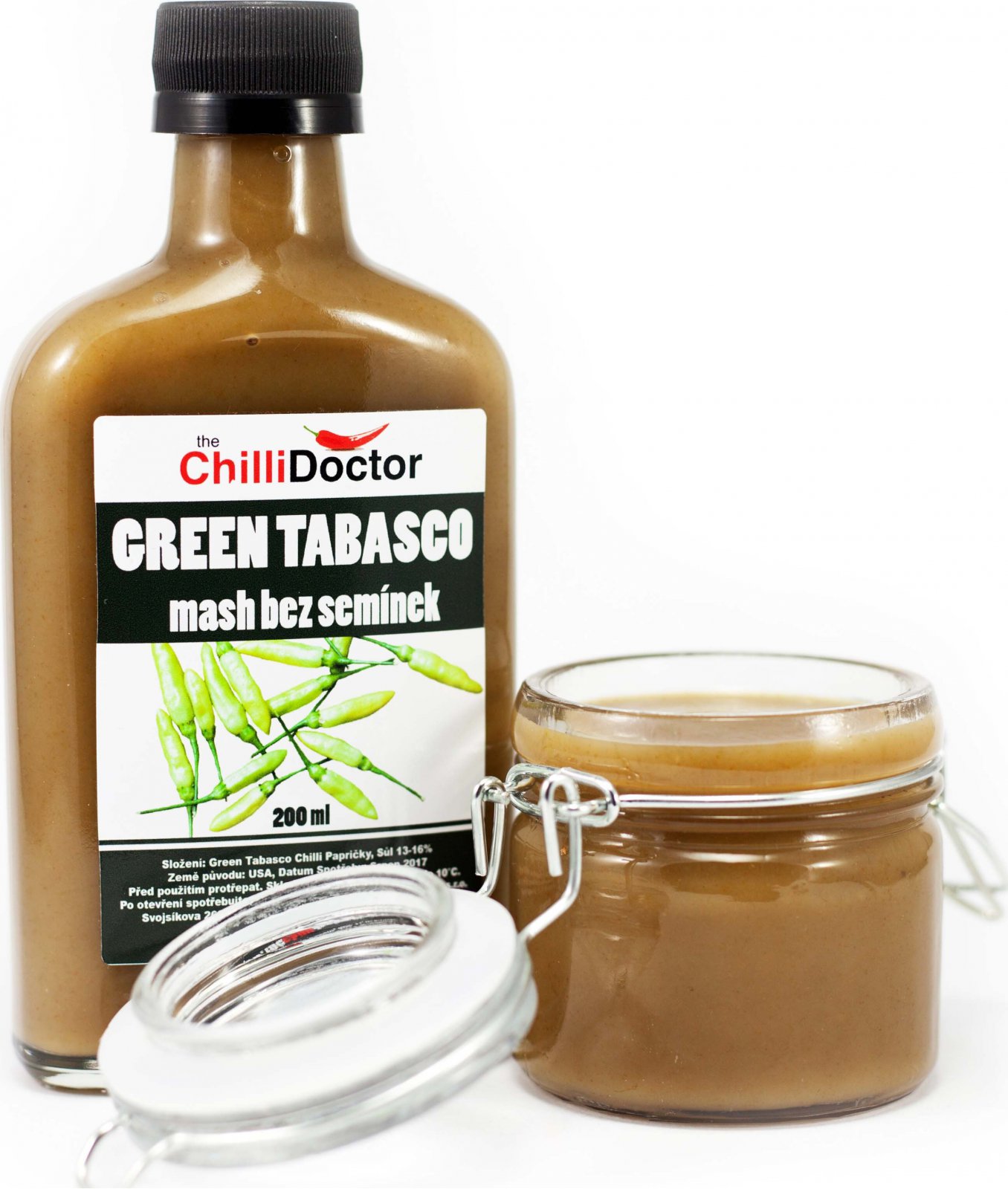 The ChilliDoctor Green Tabasco mash bez semínek 200 ml - Zbozi.cz