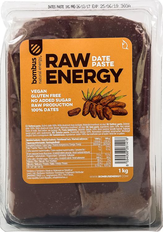 Bombus Raw Energy Datlová pasta 1 kg od 96 Kč - Zbozi.cz