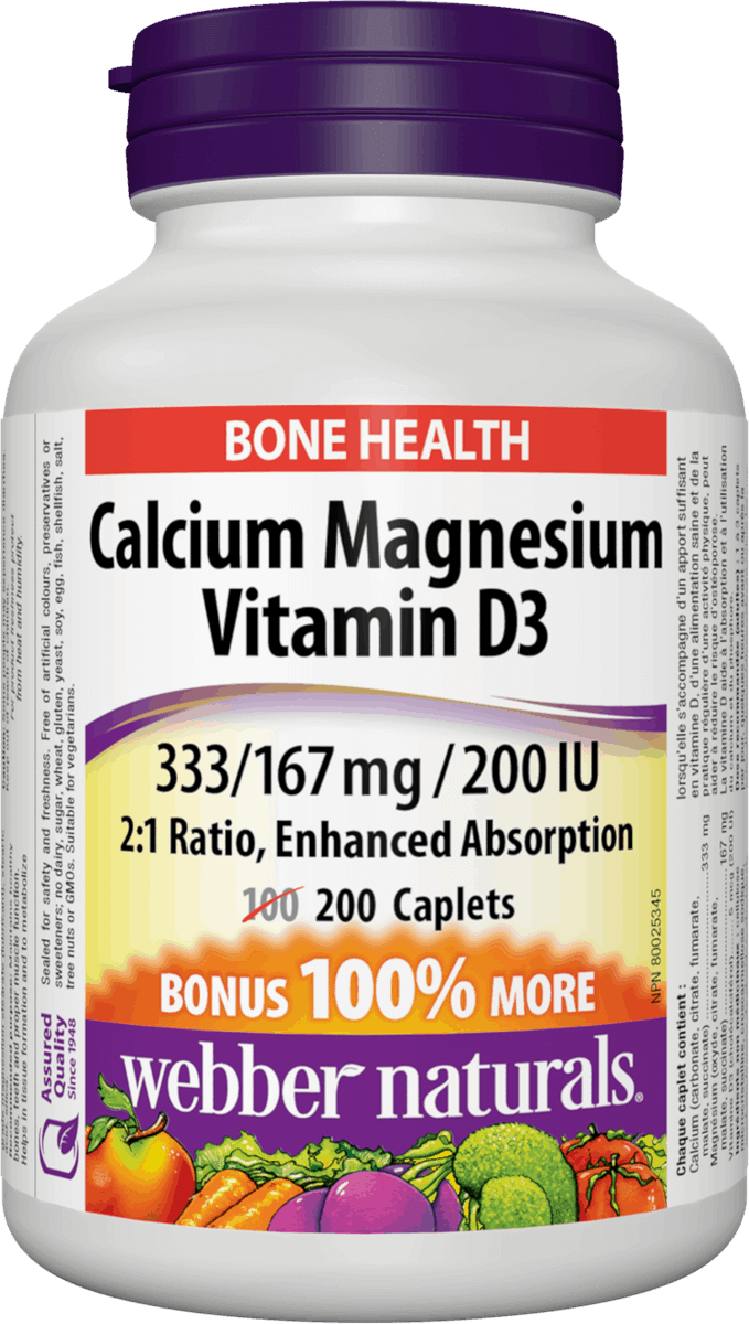 Webber Naturals Calcium Magnesium Vitamin D3 200 cps. - Zbozi.cz