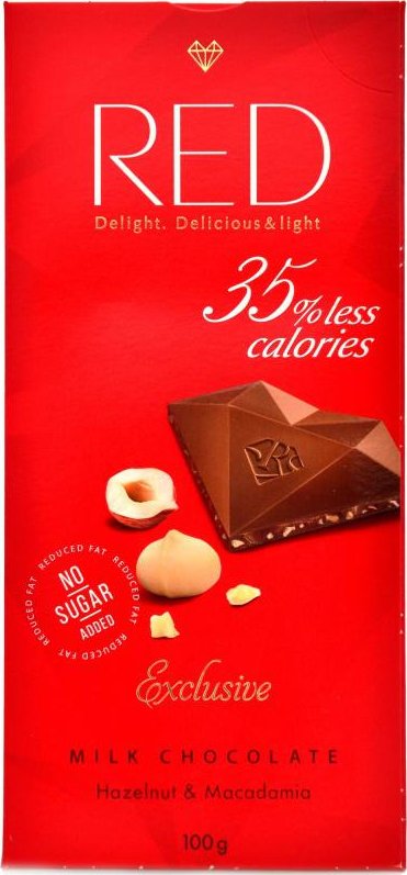 RED Chocolate Mléčná čokoláda s makadamovými ořechy 100 g od 69 Kč ...