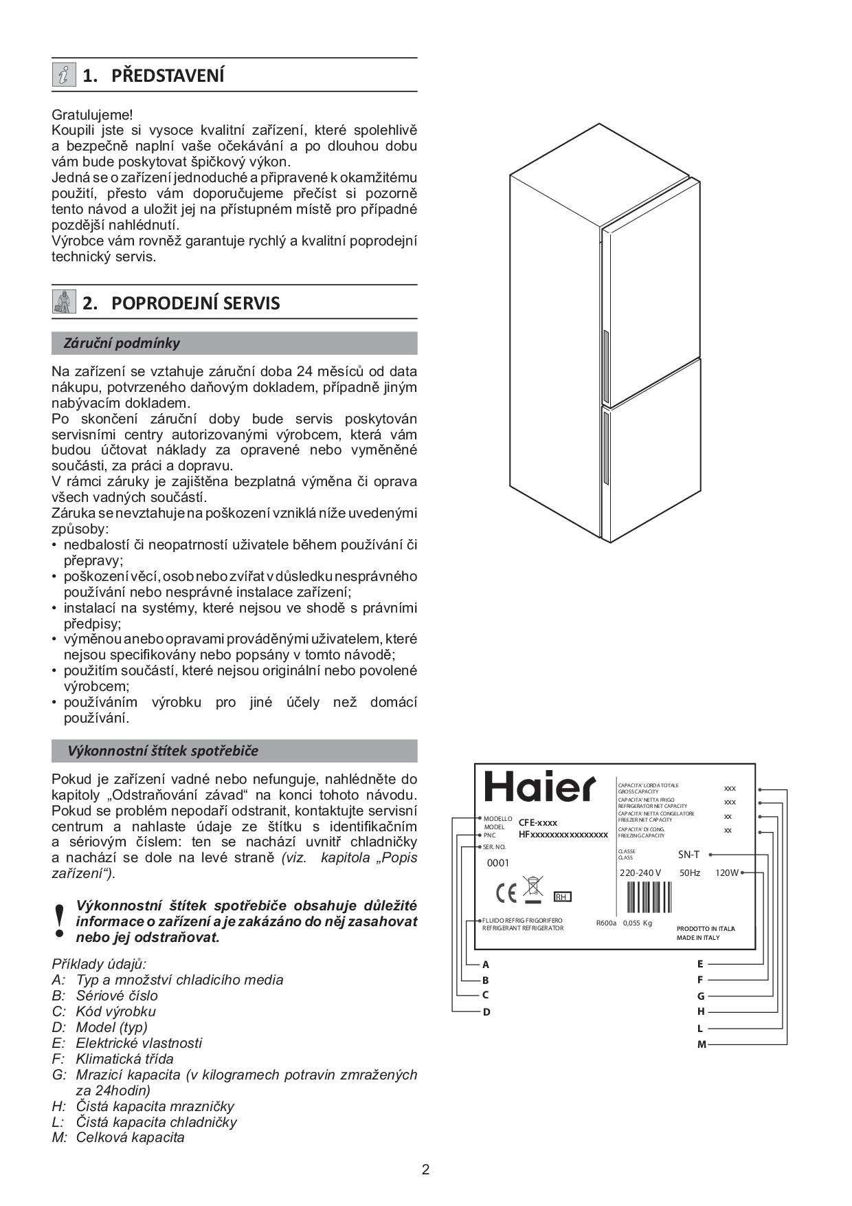 Návod k obsluze Haier CFL 633 CX NEREZ - Zbozi.cz