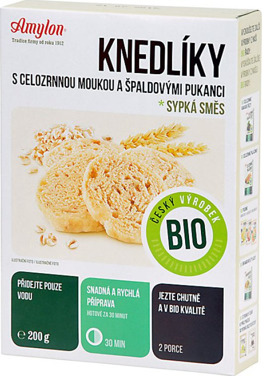 Amylon Bio Knedlíky s celozrnnou moukou a špaldovými pukanci 200 g od ...