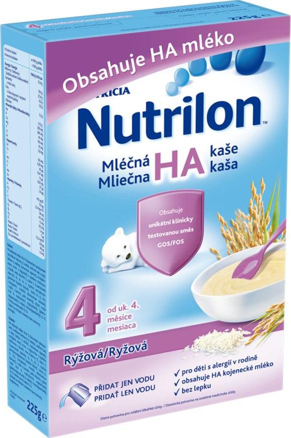 Nutricia Nutrilon HA kaše mléčná 225 g rýžová - Zbozi.cz