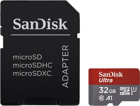 SanDisk Ultra microSDHC 32 GB Class 10 A1 UHS-I U1 + SD adaptér (SDSQUAR-032G-GN6MA) od 490 Kč ...