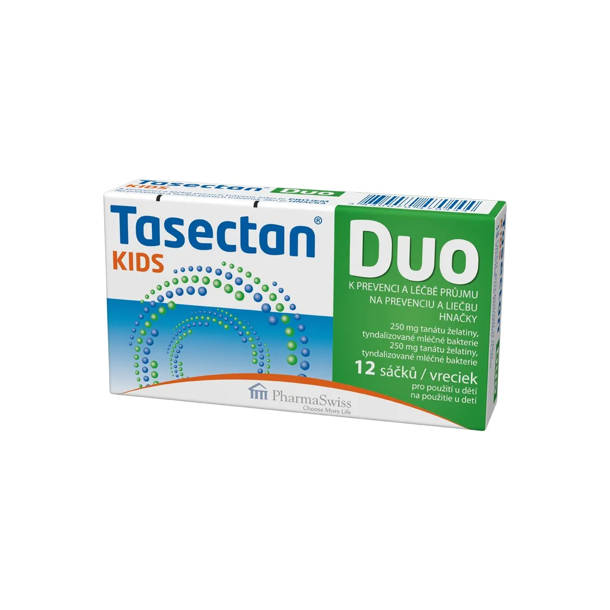 Foto Lék na průjem Tasectan Duo Kids 250 mg 12 sáčků - Zbozi.cz