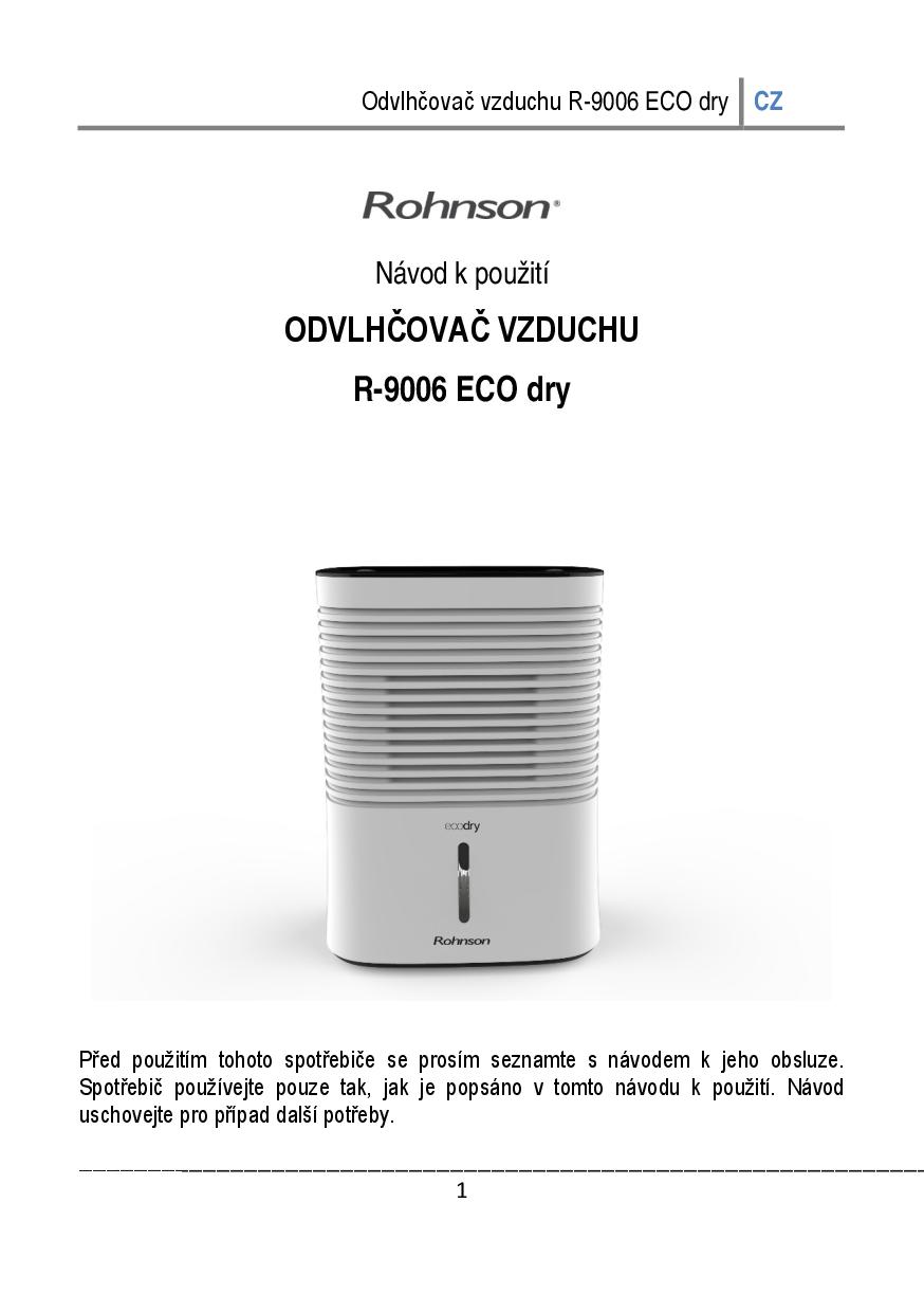 Návod k použití Rohnson R-9006 - Zbozi.cz