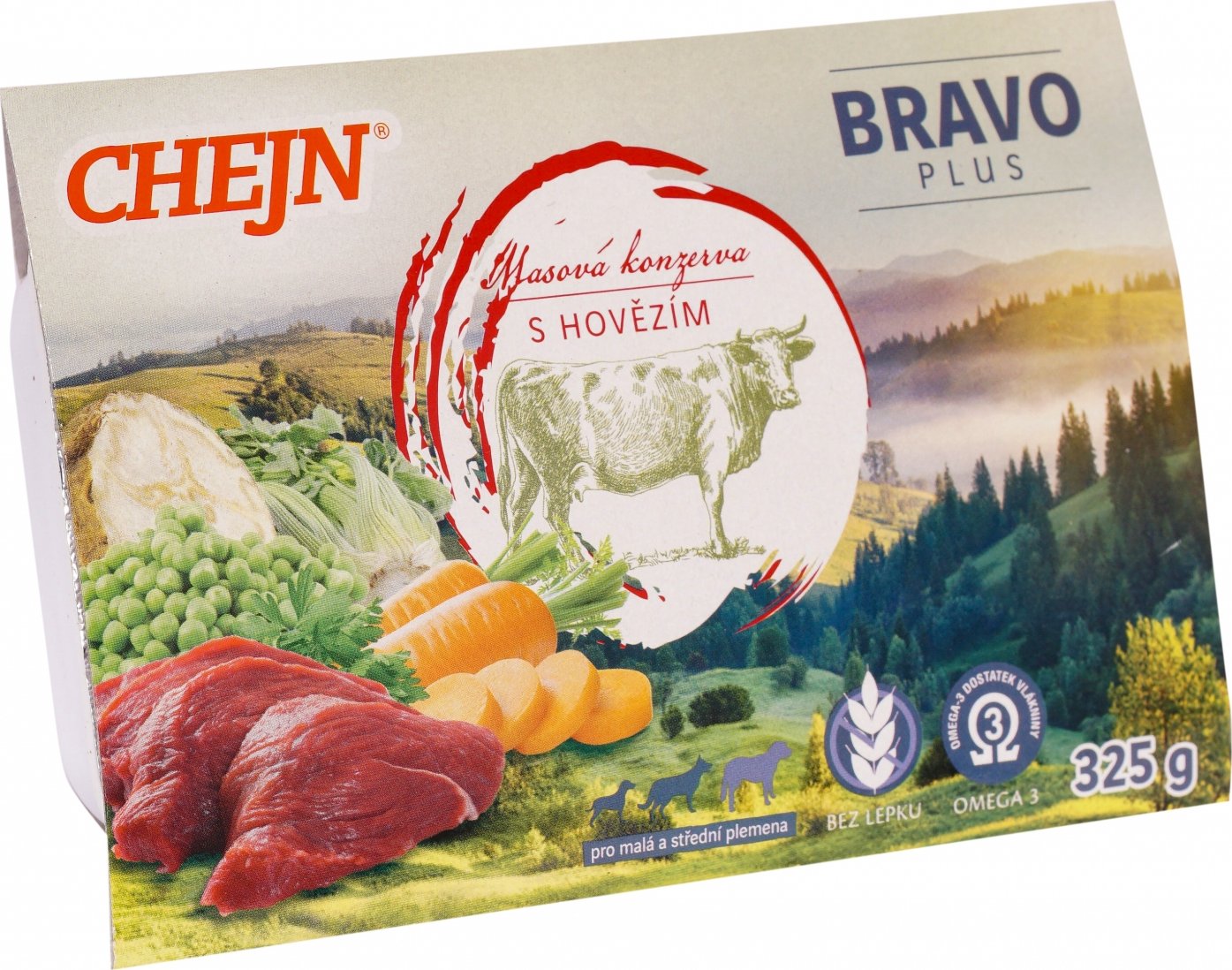 Chejn Bravo Plus s hovězím pro psy 325 g od 34 Kč - Zbozi.cz