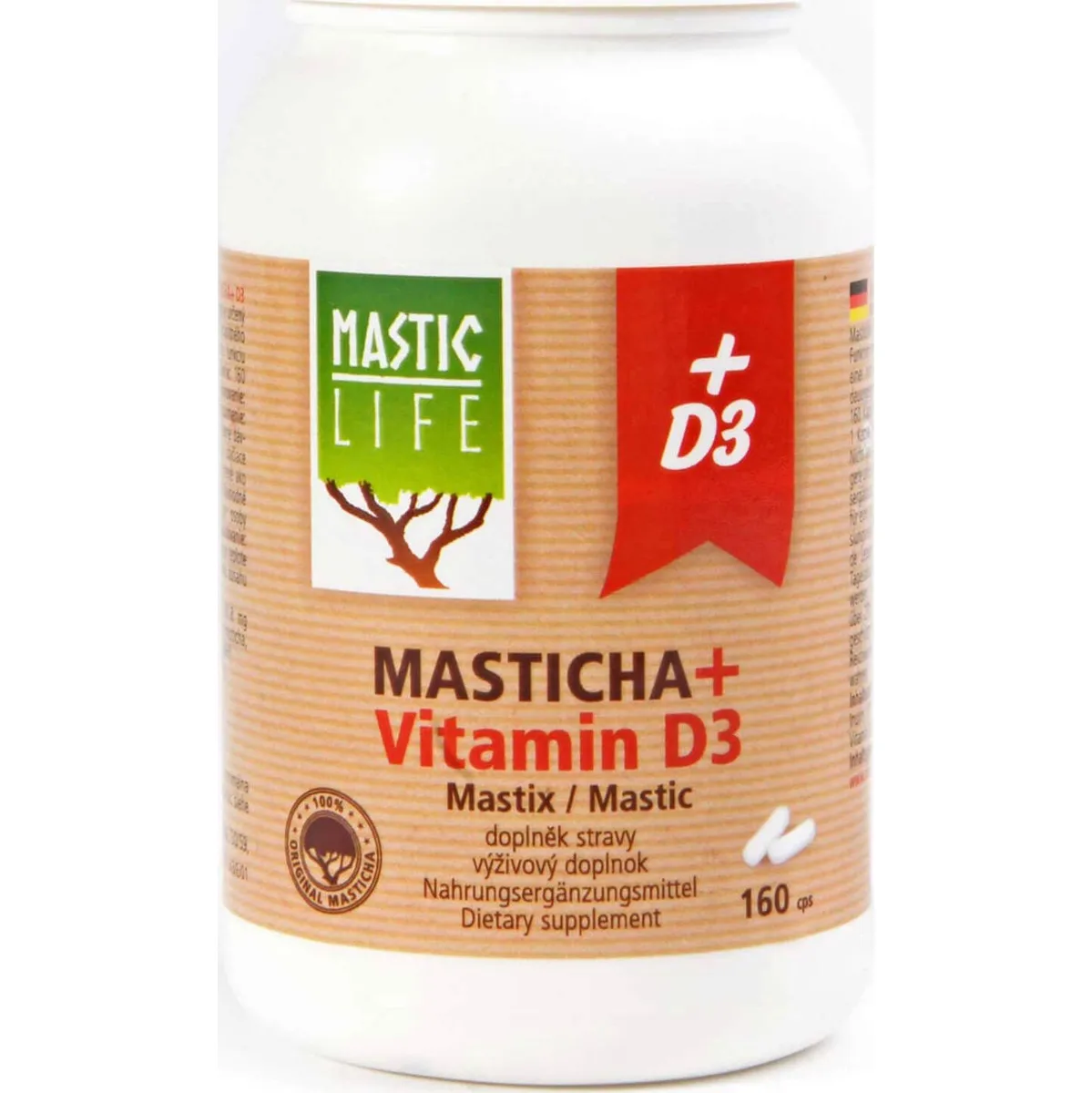 Foto Přírodní produkt Mastic Life Masticha + Vitamin D3 160 cps. - Zbozi.cz