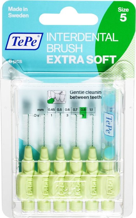 TePe Extra Soft 0,8 mm 6 ks světle zelené od 85 Kč - Zbozi.cz