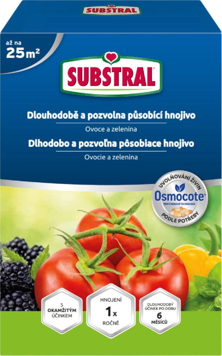 Substral Osmocote dlouhodobé hnojivo pro ovoce a zeleninu 750 g od 215 Kč - Zbozi.cz