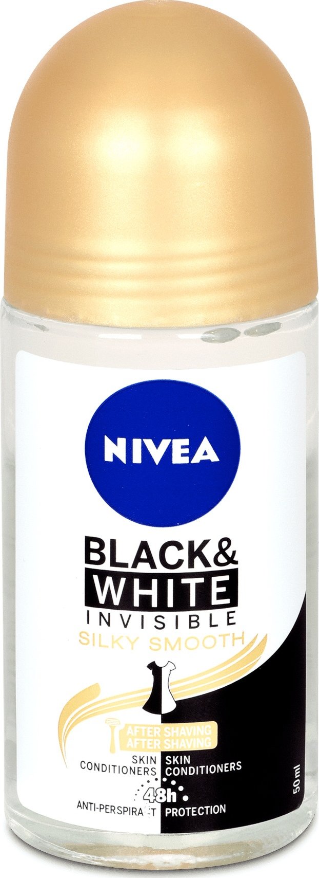 Nivea Invisible Black & White Silky Smooth W roll-on antiperspirant 50 ...