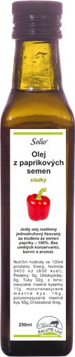 Solio Olej z paprikových semen sladký 250 ml od 219 Kč - Zbozi.cz