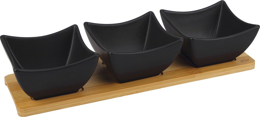 Orion Black set 129202 servírovací misky s tácem 3 ks černé od 289 Kč ...