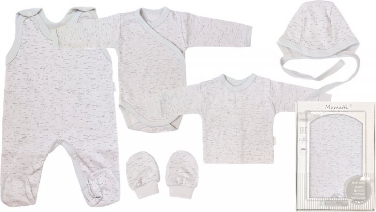 Mamatti Novorozenecká sada do porodnice 6dílná šedá/Star - Zbozi.cz