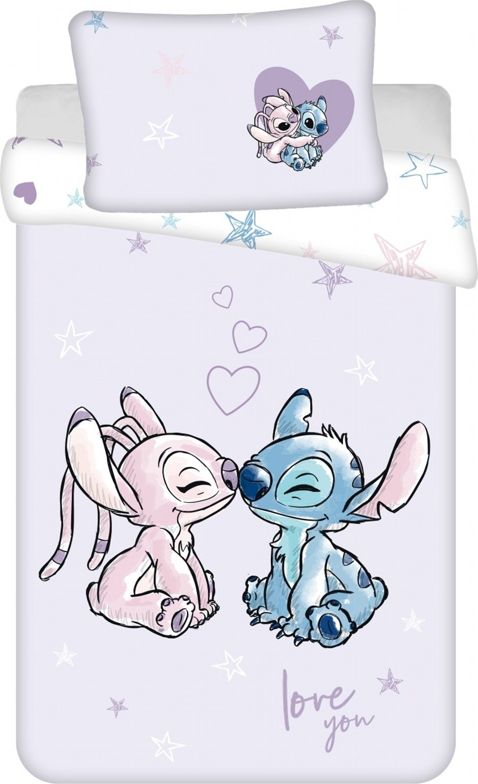 Jerry Fabrics Lilo and Stitch Purple baby 100 x 135, 40 x 60 cm zipový ...