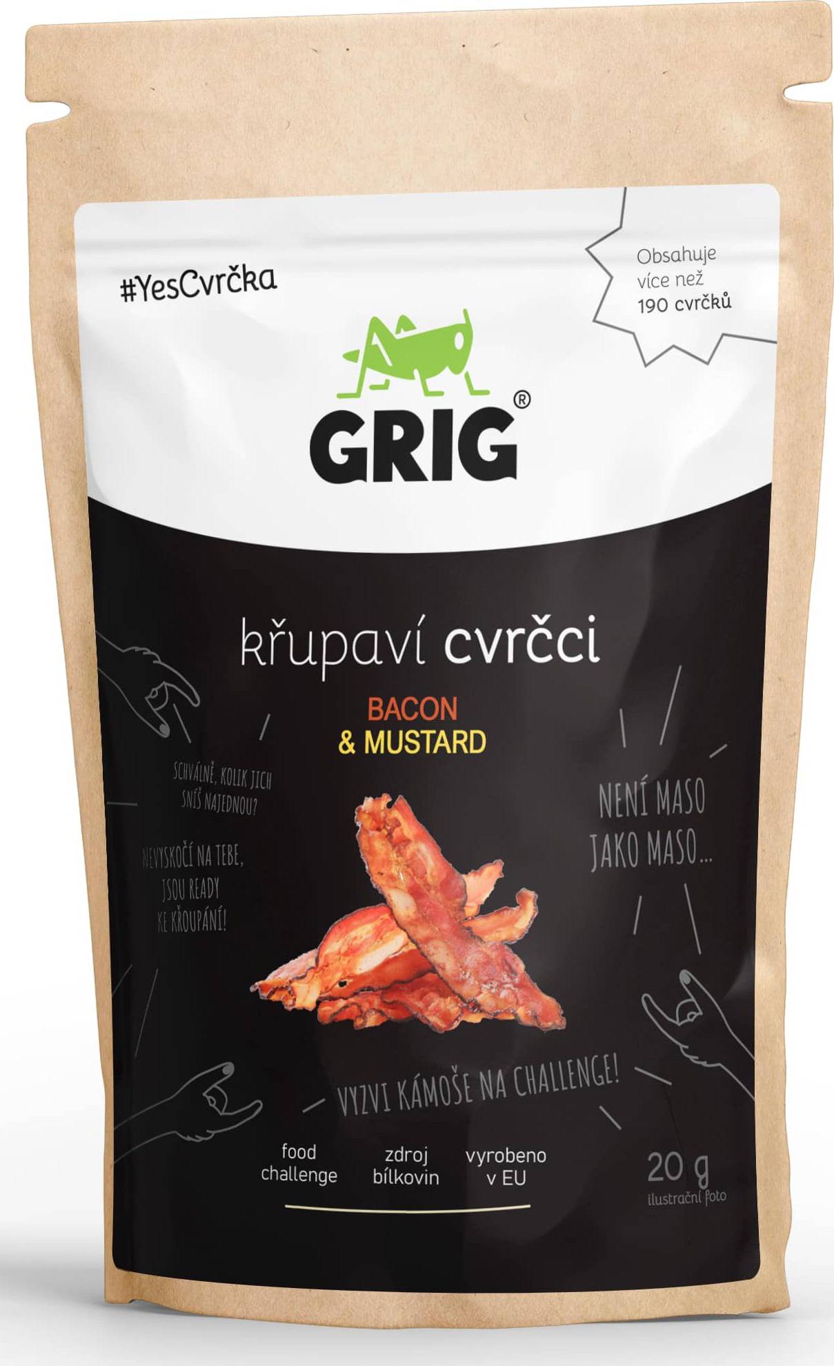 GRIG Sušení cvrčci Bacon & Mustard 20 g od 93 Kč - Zbozi.cz