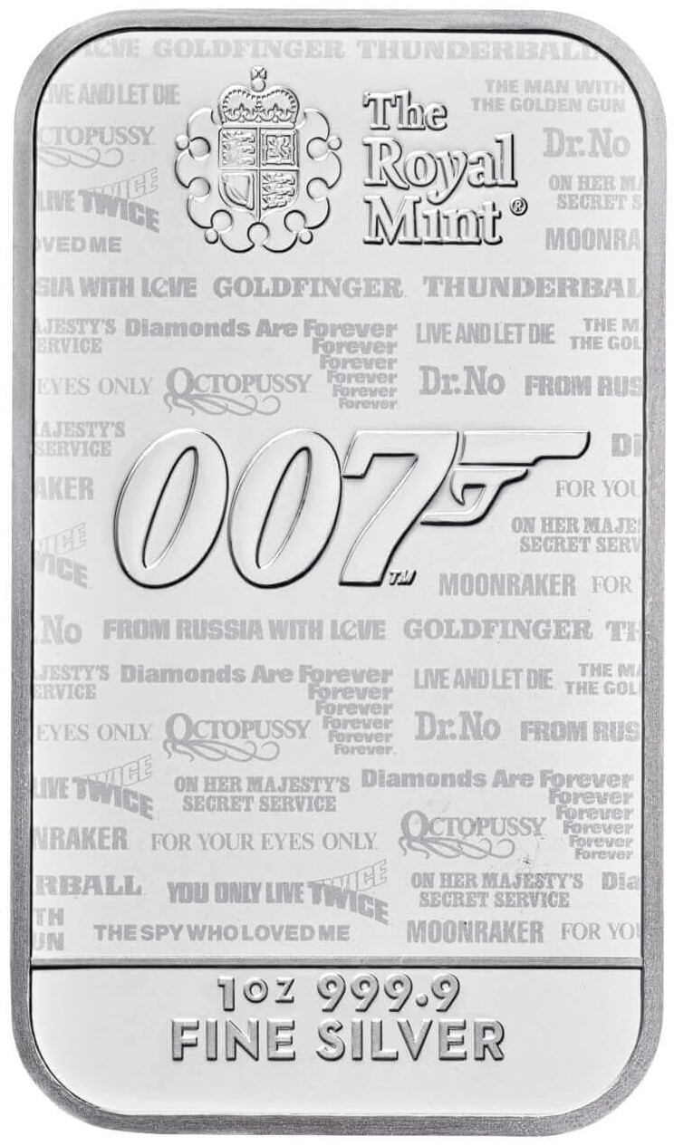 The Royal Mint Stříbrný slitek 1 oz James Bond 007 No Time To Die 31,1 ...