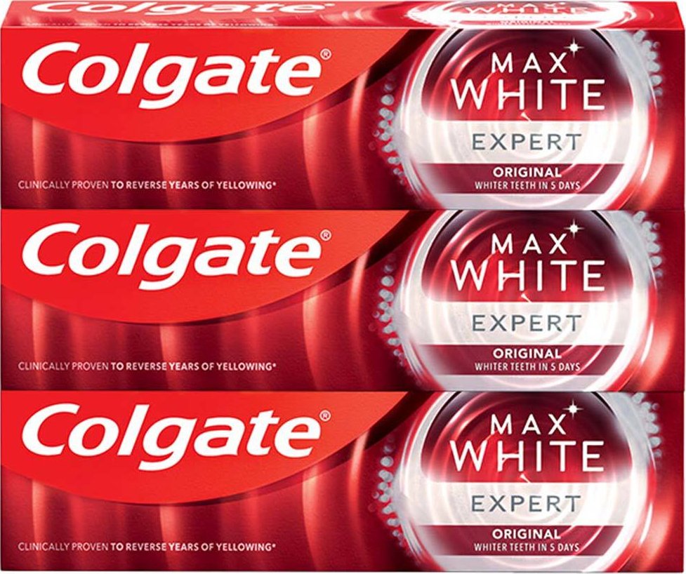Colgate Max White Expert Original 3x 75 ml od 284 Kč - Zbozi.cz