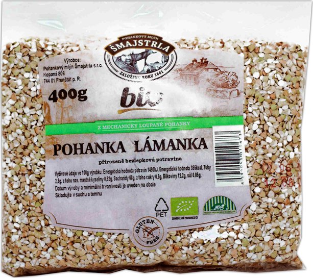 Pohankový mlýn Šmajstrla Pohanka lámanka BIO 400 g od 53 Kč - Zbozi.cz