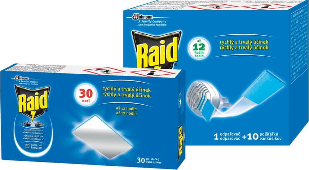 Raid Elektrický odpuzovač proti komárům + suchá náplň 30 + 10 ks - Zbozi.cz
