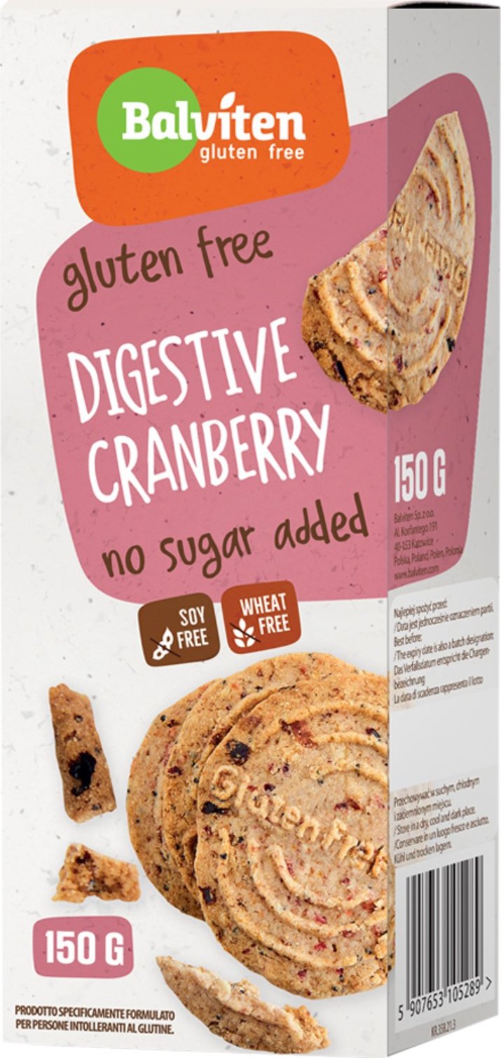 Balviten Digestive Cranberry bez lepku 150 g od 53 Kč - Zbozi.cz