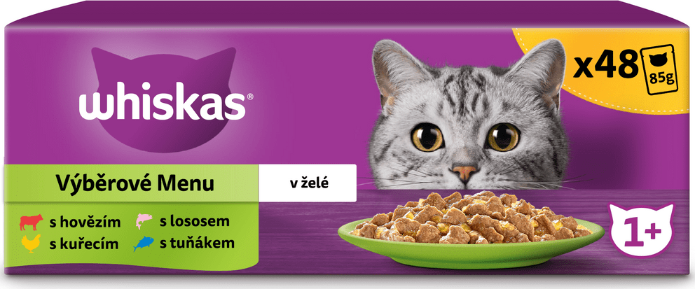 Whiskas Adult kapsička Výběrové menu Chicken/Beef/Salmon/Tuna 48x 85 g ...