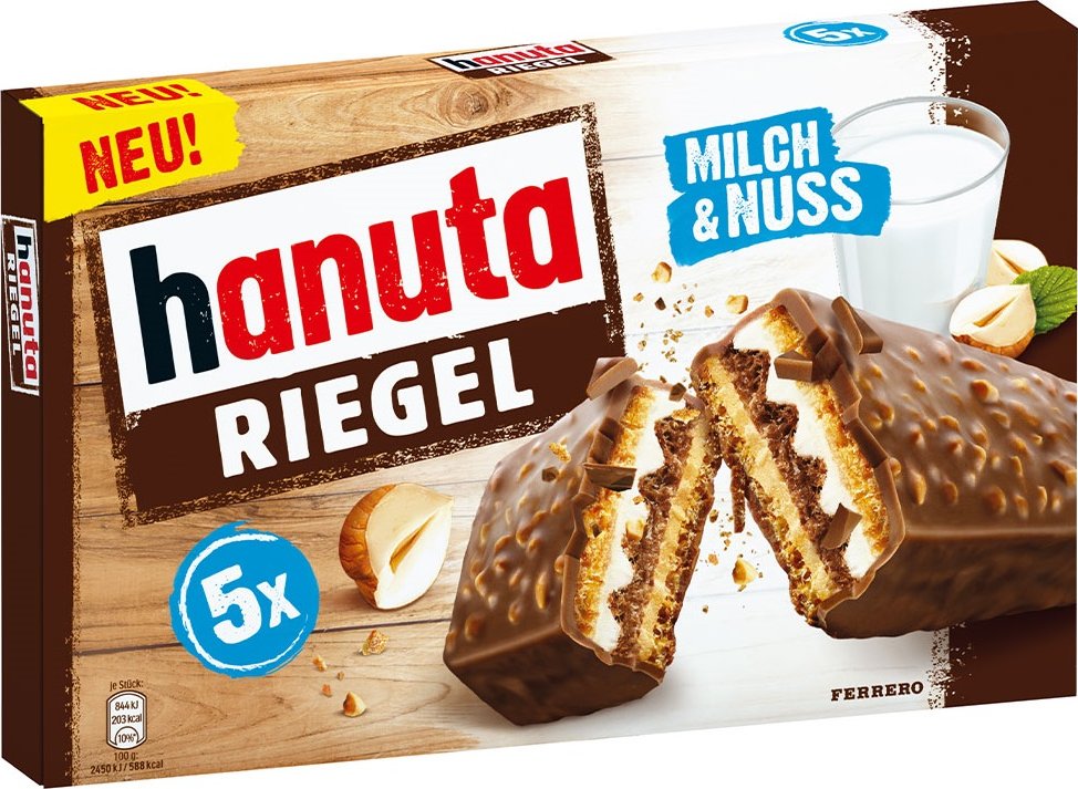 Hanuta Riegel Milk & Nuss 5 x 34,5 g od 97 Kč - Zbozi.cz