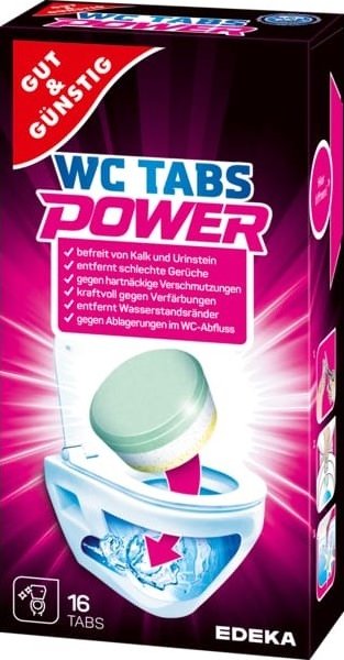 Edeka G&G WC Tabs Power čisticí tablety 16 ks Lemon od 51 Kč - Zbozi.cz