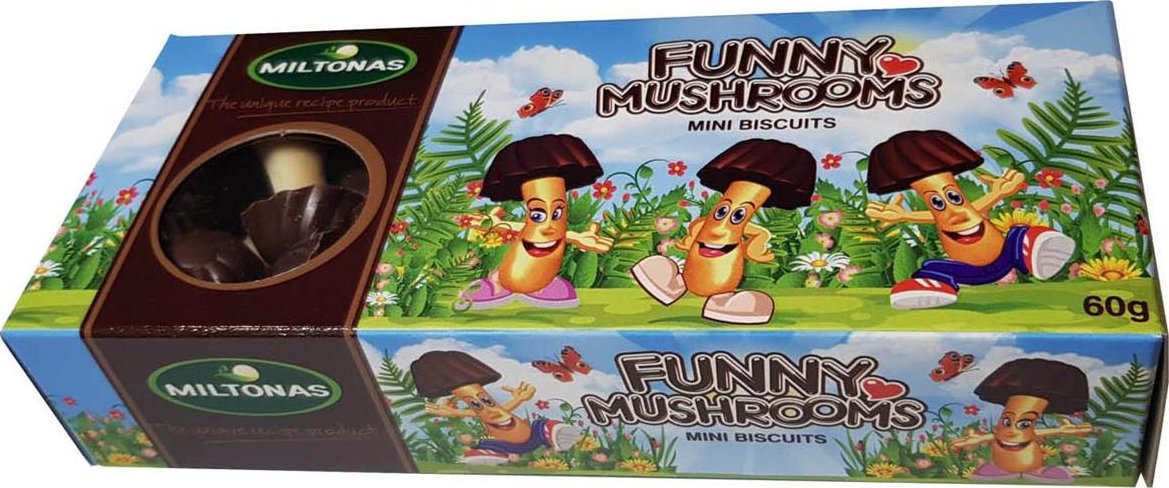Miltonas Funny Mushrooms Mini sušenky mléčná čokoláda 60 g od 25 Kč ...