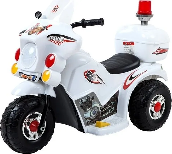 Foto Dětské elektrovozidlo Dětská elektrická motorka Policie bílá ...
