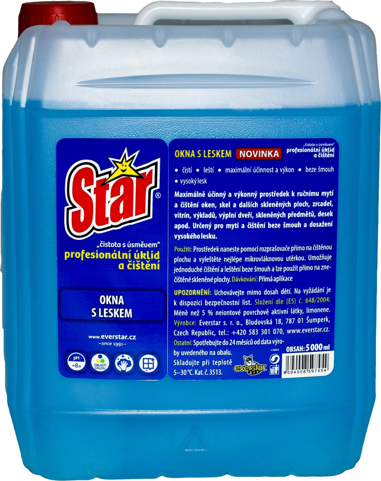 Everstar Star Čistič na okna s leskem 5 l od 206 Kč - Zbozi.cz