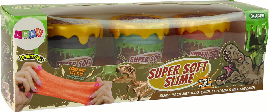 LEAN Toys Super Soft Slime 3 ks dinosauři - Zbozi.cz