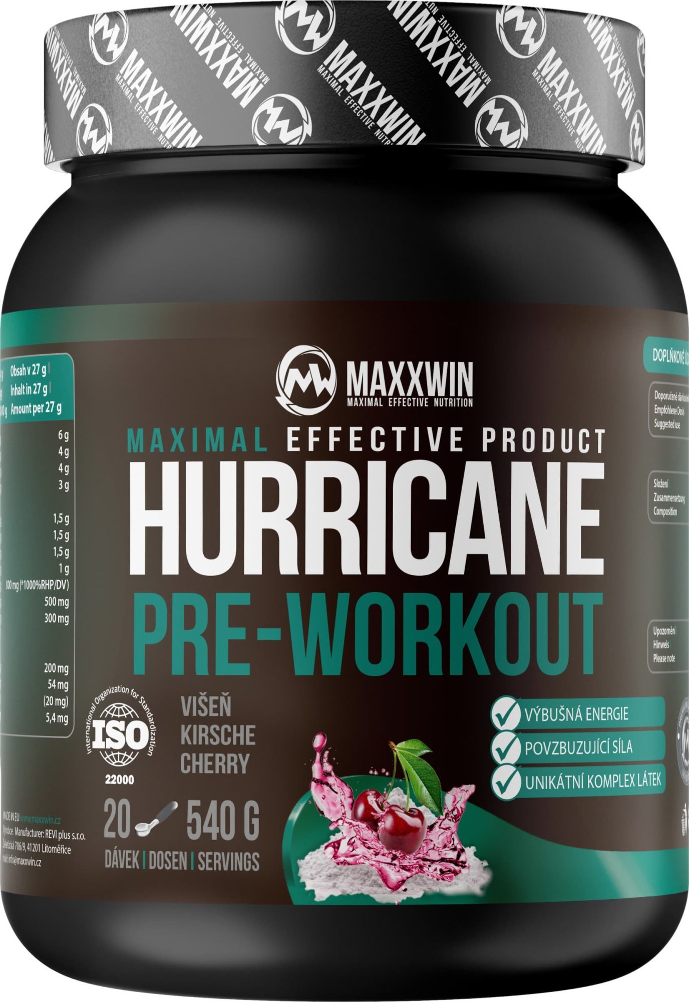 MAXXWIN Hurricane Pre-Workout 540 g, višeň od 439 Kč - Zbozi.cz