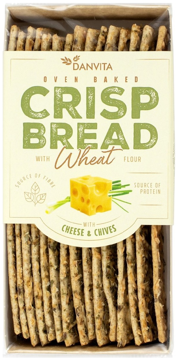 Danvita Crisp Bread Wheat with Cheese and Chives 130 g od 29 Kč - Zbozi.cz