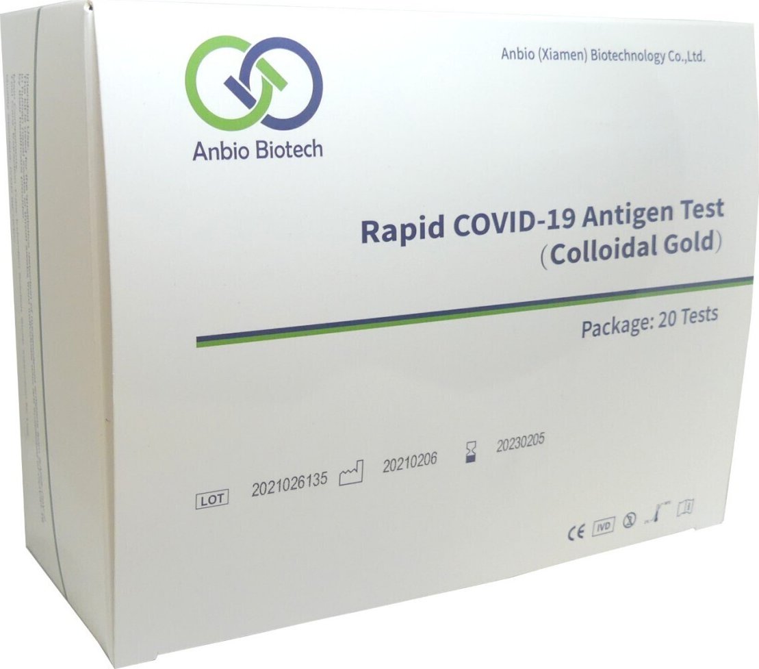 Anbio Biotech Antigenní test 3v1 na Covid-19 20 ks - Zbozi.cz