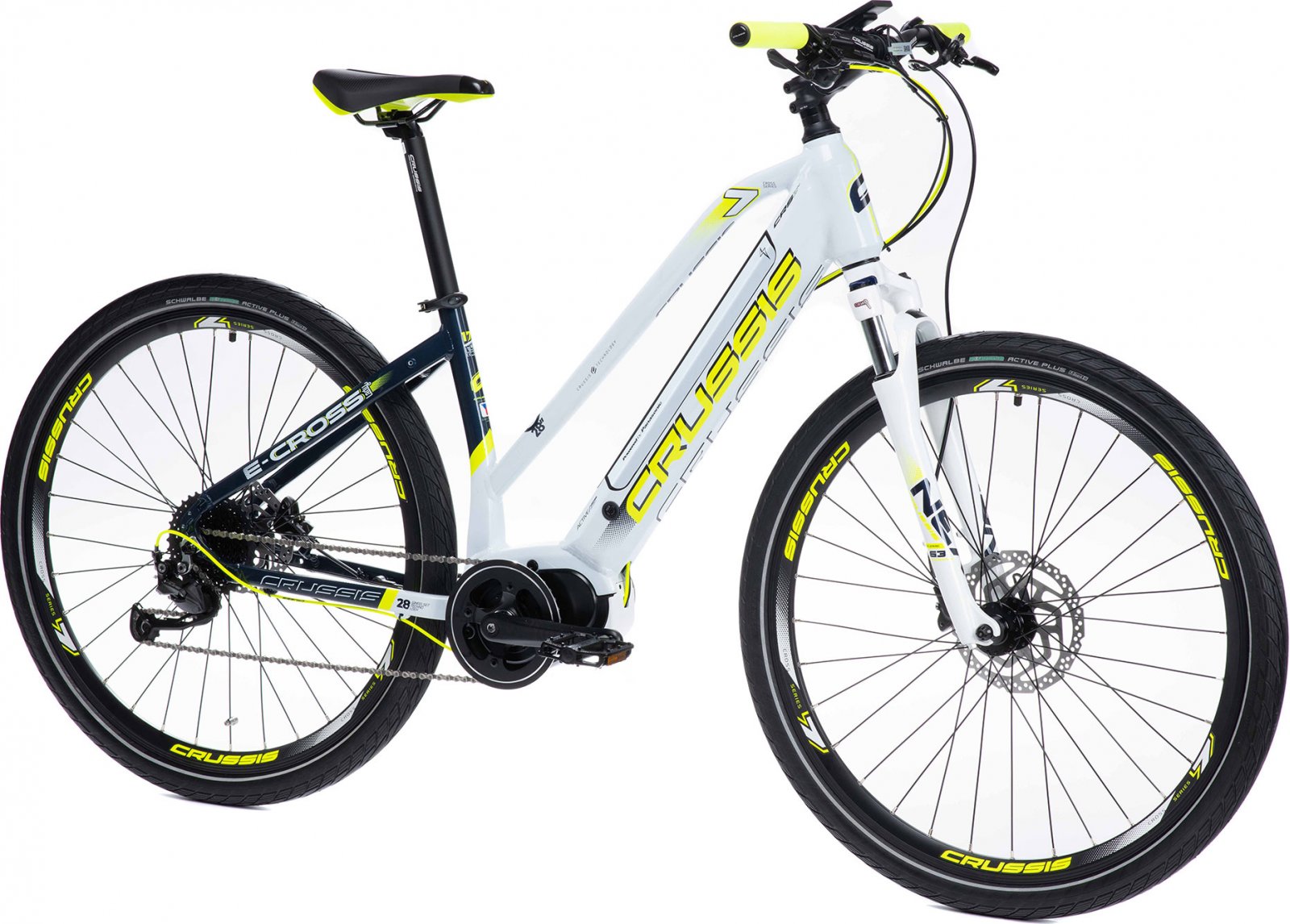 CRUSSIS e-Cross lady 7.6 S 17,5 Ah 28" bílé/žluté 2021 17" - Zbozi.cz