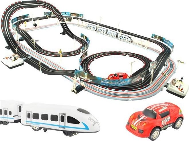 Elektrická dvojitá autodráha s vláčkem - Zbozi.cz