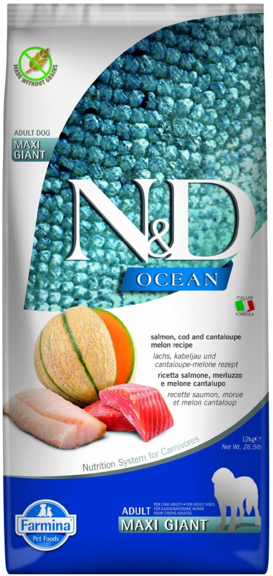 N&D Ocean Dog Adult Maxi Giant Salmon/Cod/Melon 12 kg od 1 807 Kč ...