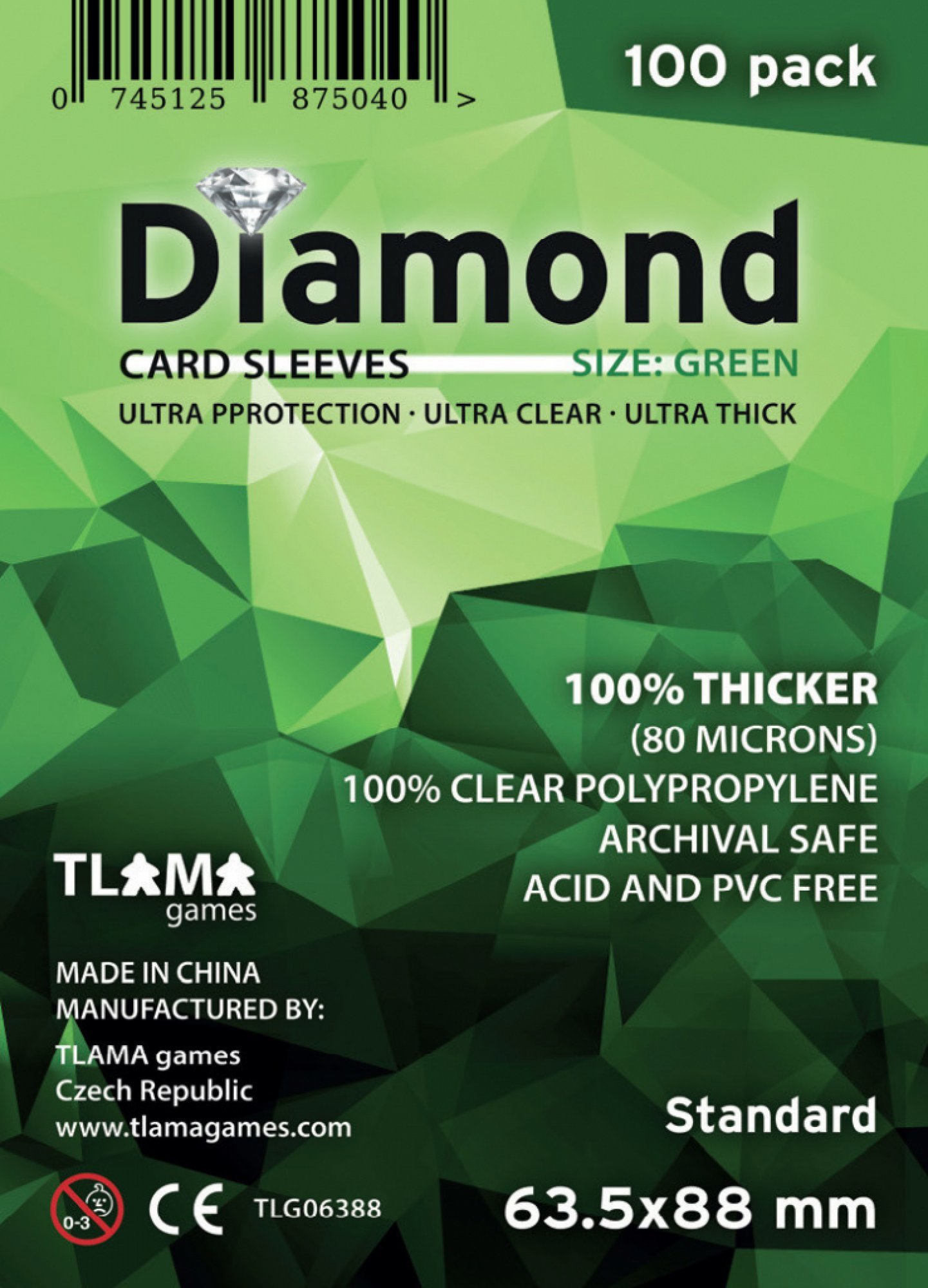 Tlama Games Diamond Green Standard obaly na karty 100 ks od 56 Kč ...