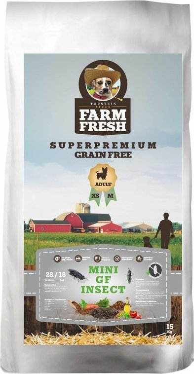 Topstein Farm Fresh Dog Mini/Medium Insect 15 kg od 2 289 Kč - Zbozi.cz