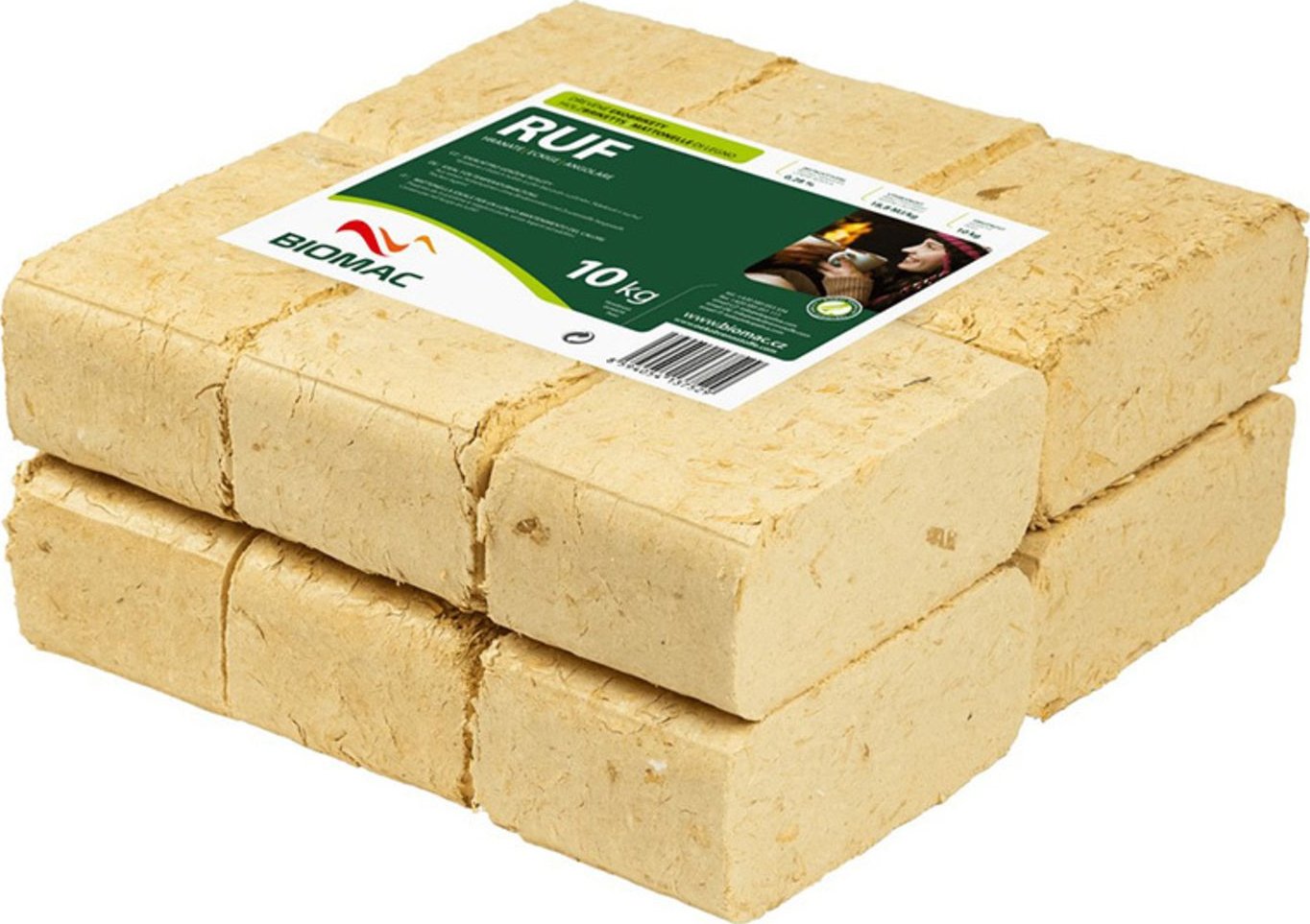 BIOMAC Ruf brikety cihla měkké dřeviny 10 kg od 95 Kč - Zbozi.cz