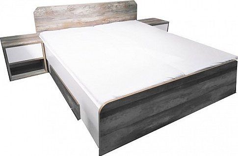 Postel Moon 180 x 200 cm driftwood/bílá - Zbozi.cz