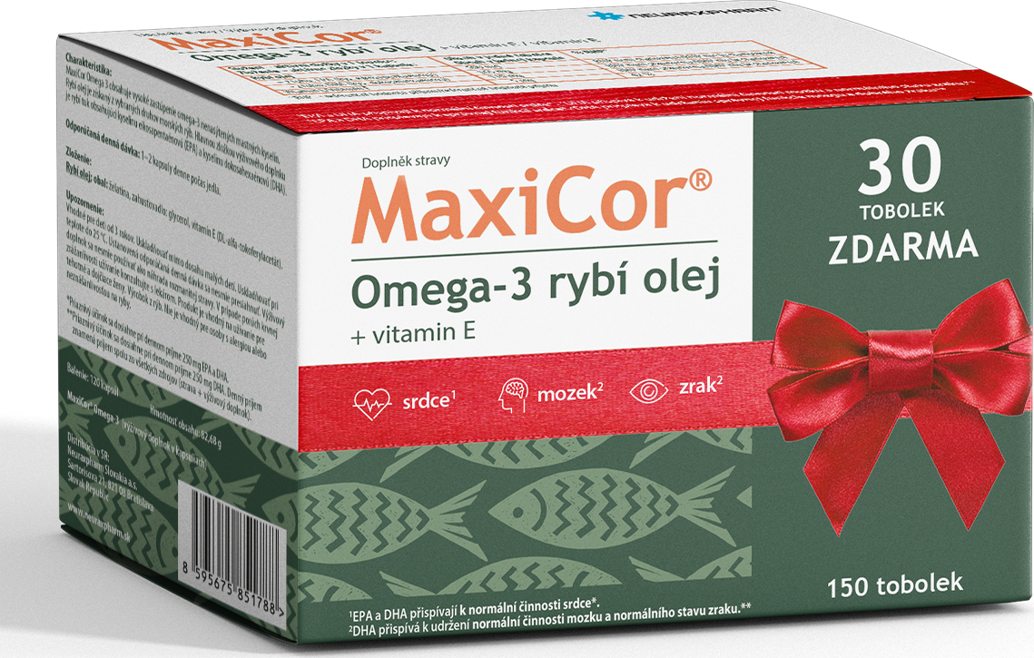 Neuraxpharm MaxiCor Omega-3 + Vitamin E od 139 Kč - Zbozi.cz