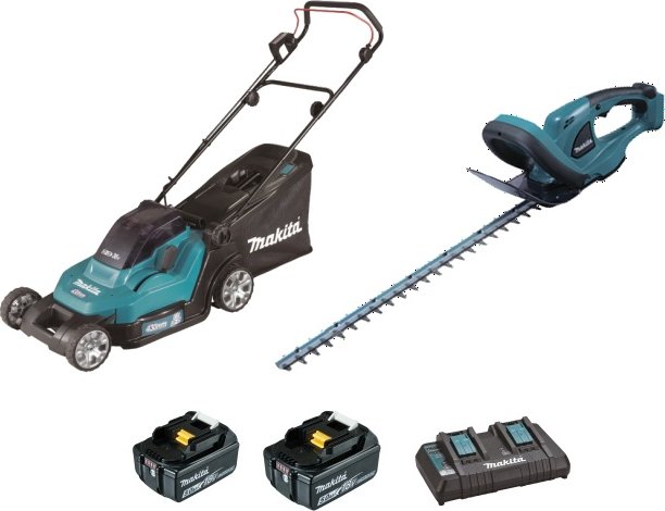 Makita Aku set DLM432 + DUH523 + 2x 5,0 Ah - Zbozi.cz